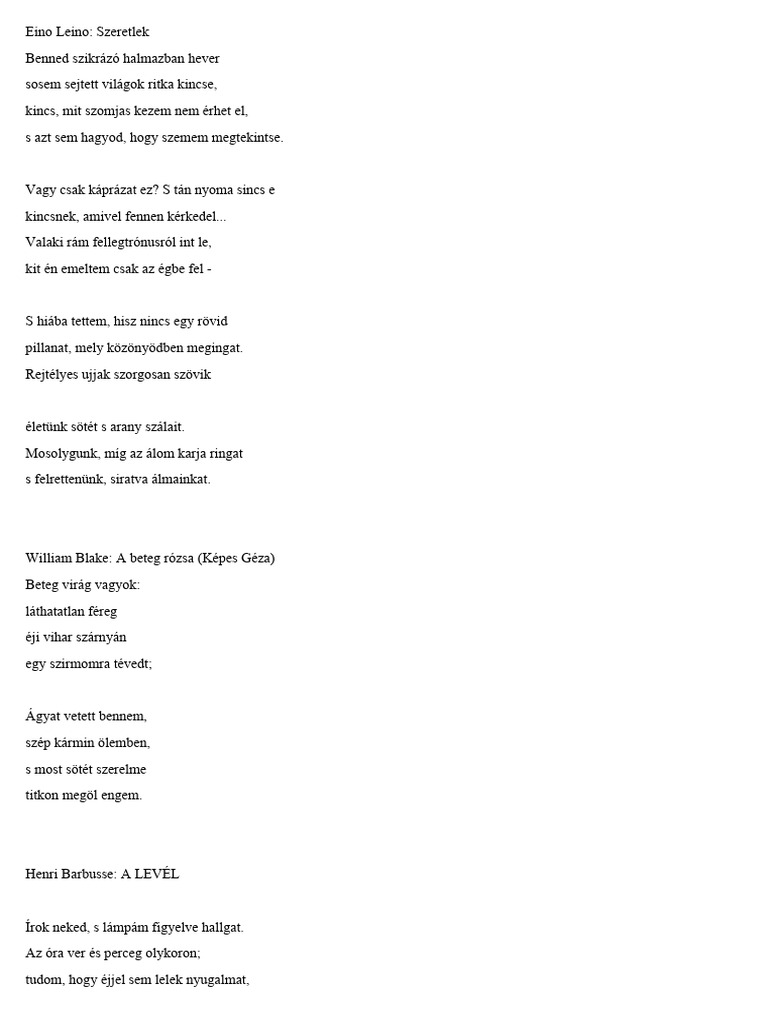 Szép Versek | PDF