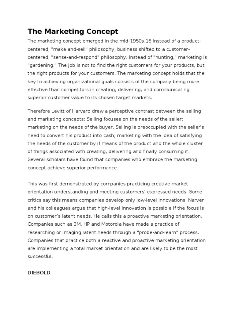 Understanding the Marketing Concept | PDF