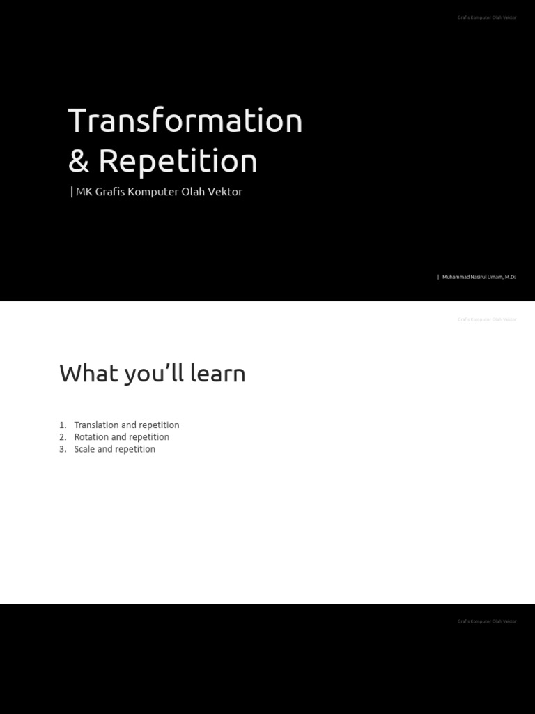 Vektor Grafis: Transformasi & Repetisi | PDF | Computers