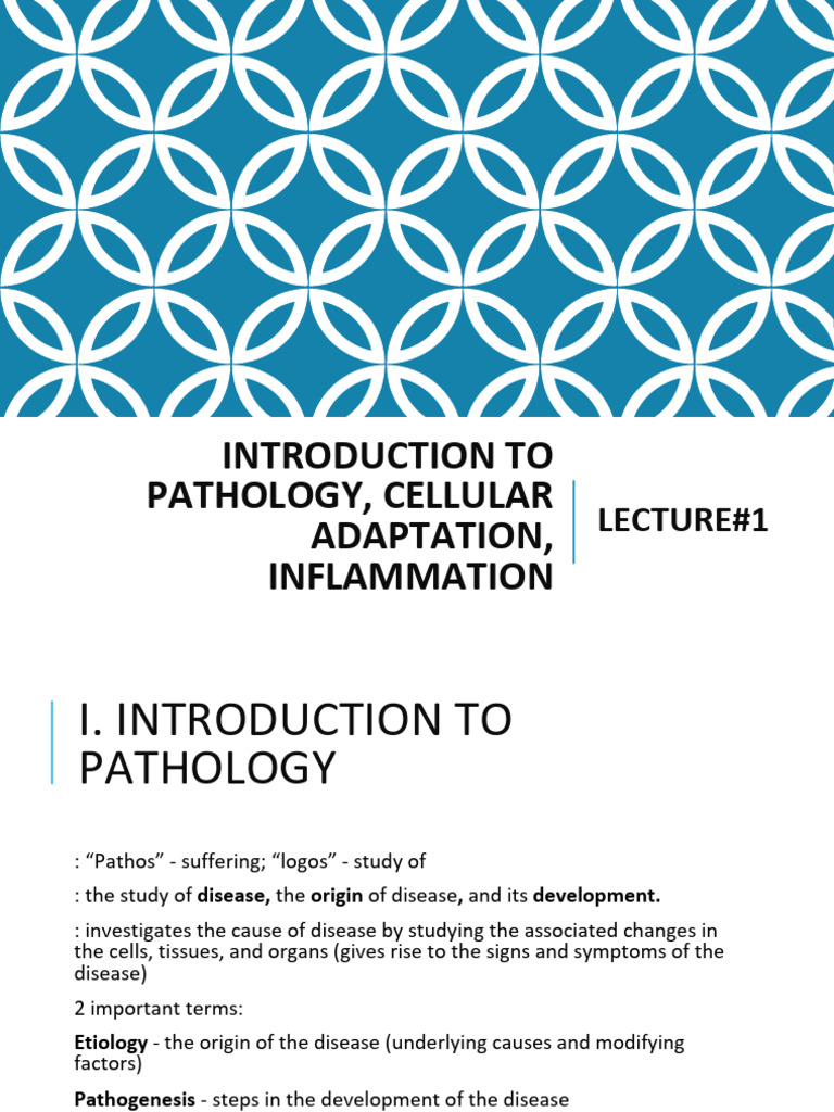 Lecture1 and 2 Introduction To Pathology Cellular Injury Death ...