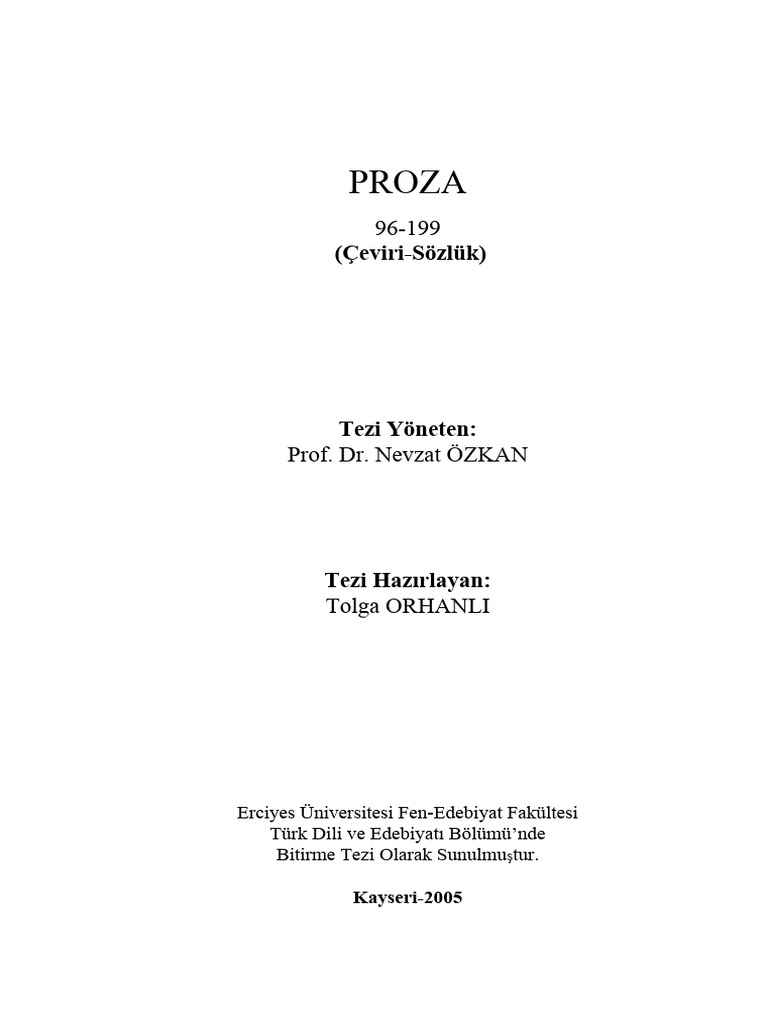Tolga Orhanli - Prozan Çevi̇ri̇ (Gagavuz Türkçesi̇) | PDF