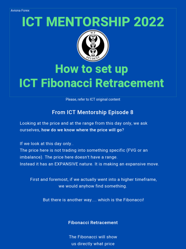 ICT Fibonacci Retracement Settings | PDF | Financial Markets