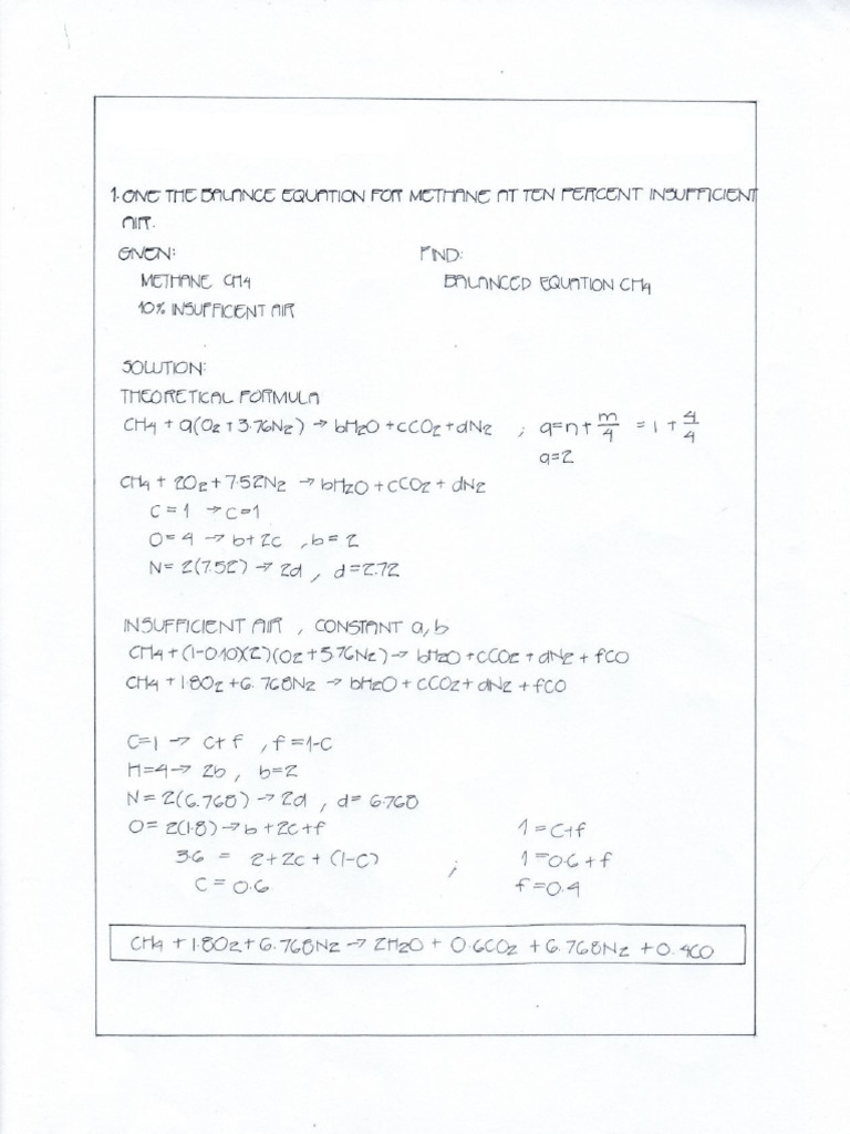 Combustion Engineering - Fuels and Combustion Problems With Solution | PDF