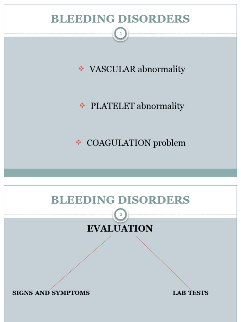 BLEEDING DISORDERS - Final | PDF | Bleeding | Platelet