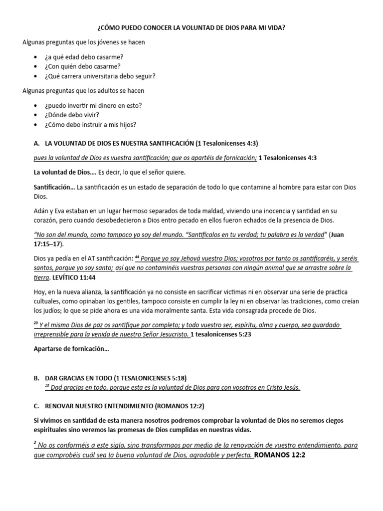 Cómo Puedo Conocer La Voluntad de Dios para Mi Vida | PDF | Dios | Jesús