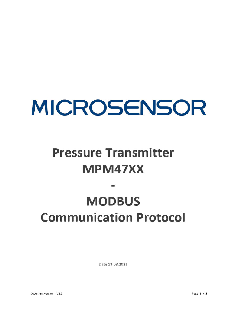 MPM47XX - MODBUS Comminication Protocol - V1.2 | PDF | Computer Engineering | Arithmetic