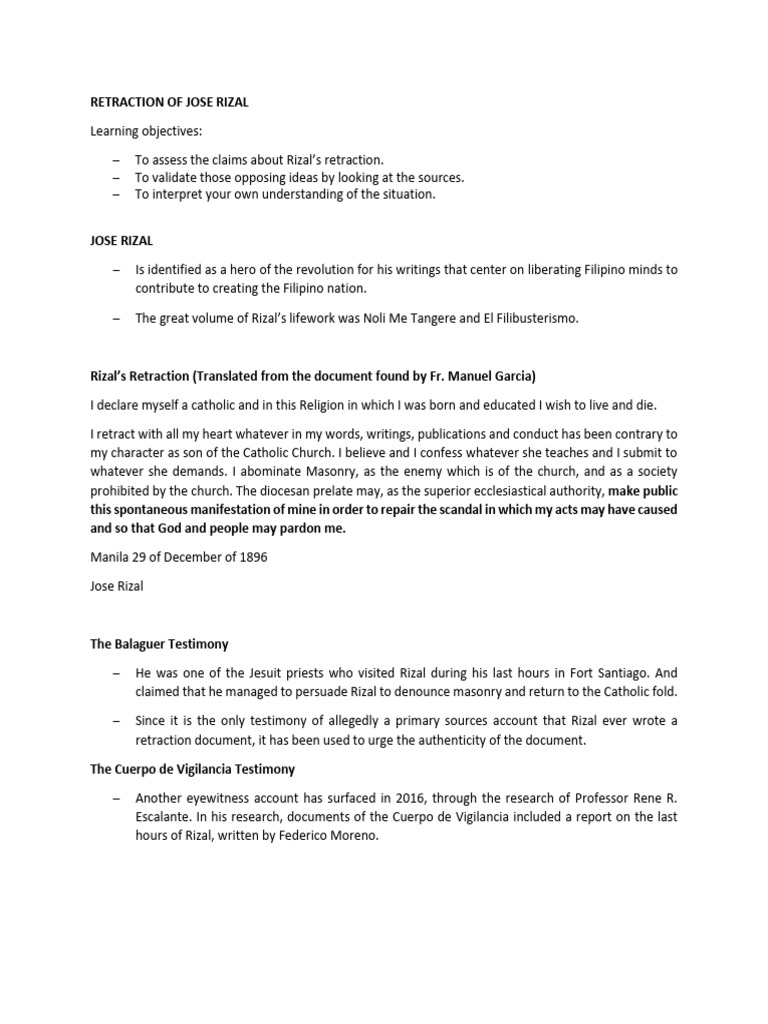 03RETRACTION-OF-JOSE-RIZAL (1) | PDF | Burial