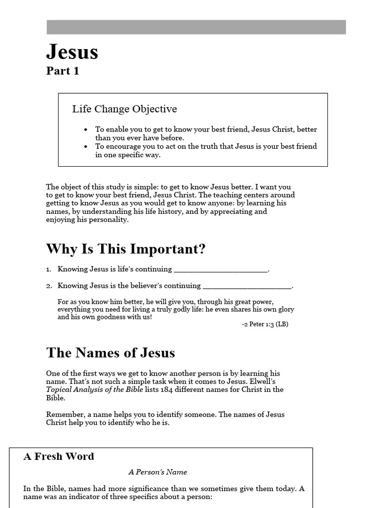 Jesus-Part-1 | PDF | Jesus | Ministry Of Jesus