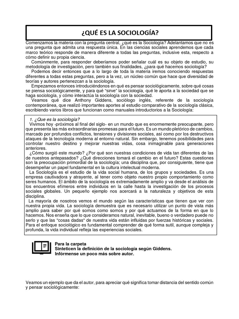 Introducción a la Sociología según Giddens | PDF | Sociología | café