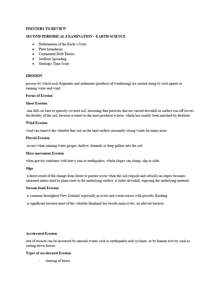 POINTERS TO REVIEW 2nd Quarter Exam | PDF | Erosion | Soil