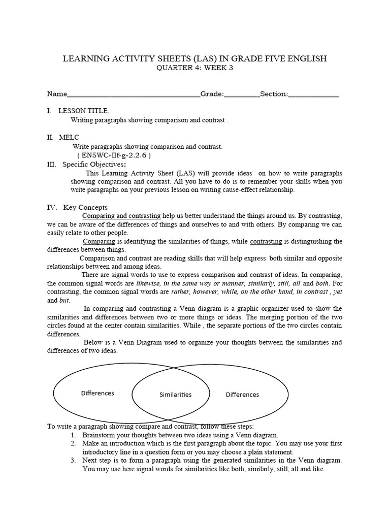 LAS ENGLISH GRADE 5 Q4 Wk3 Larano | Download Free PDF | Brainstorming ...