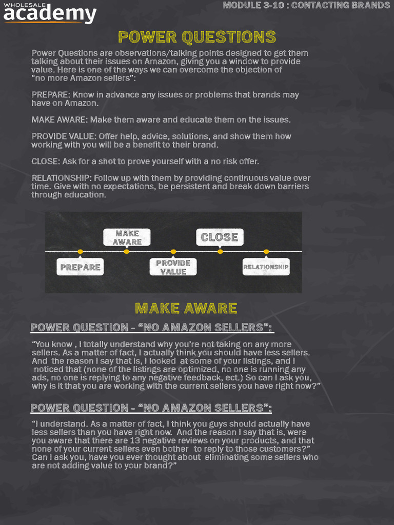 3-10 Power Questions | PDF | Brand | Sales