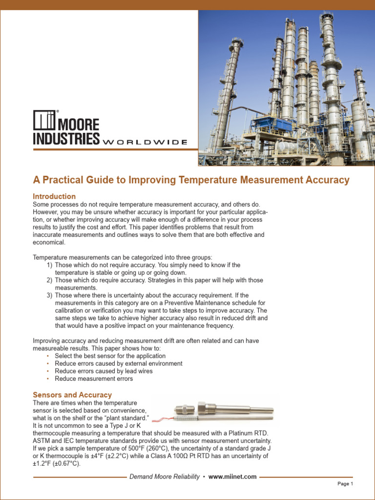 A Practical Guide To Improving Temperature Measurement Accuracy White Paper Moore Industries ...
