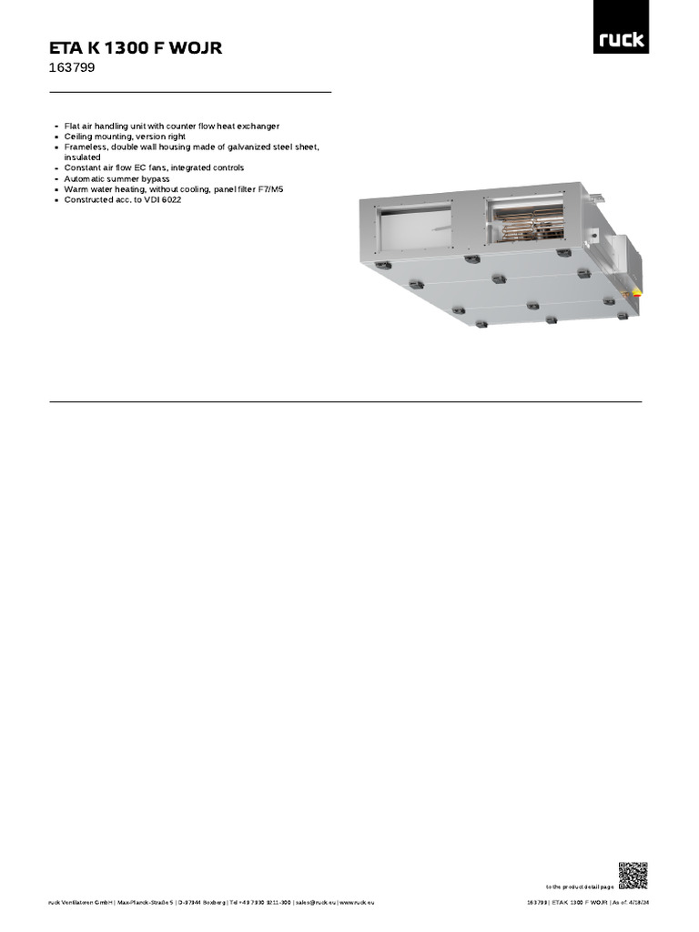 Eta K 1300 F Wojr | Download Free PDF | Duct (Flow) | Flow Measurement