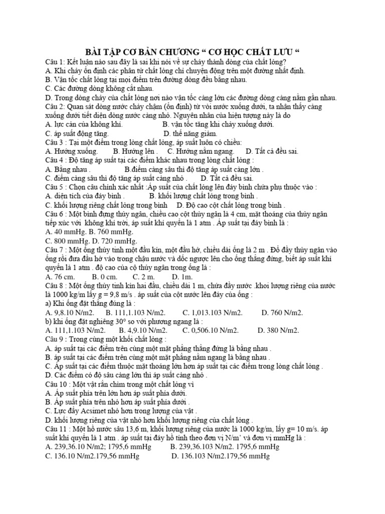 BÀI TẬP VLDC | PDF