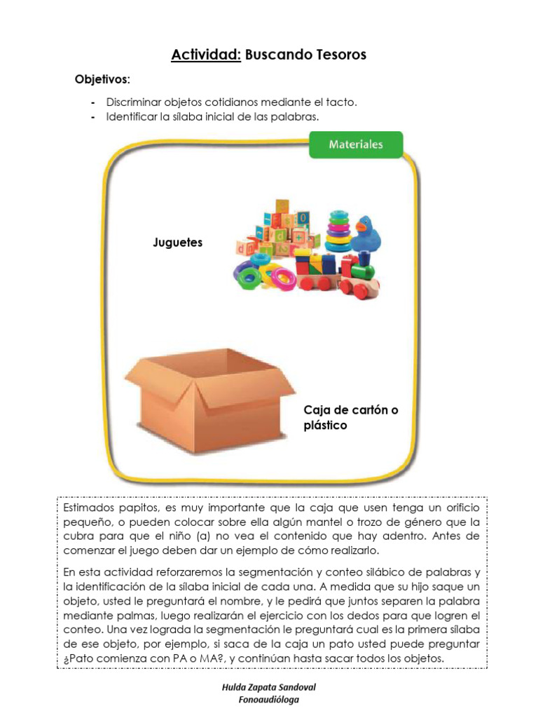 Buscando El Tesoro Sílaba Inicial | PDF | Artes del Lenguaje y Comunicación