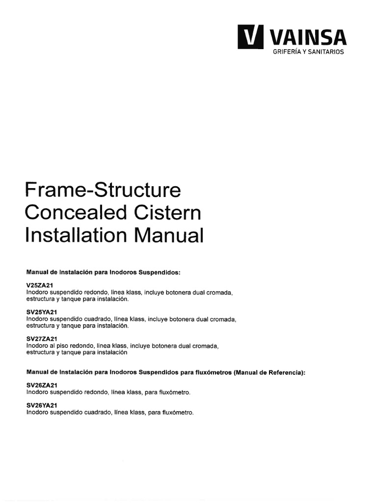 Floating Toilet Bowl Frame Installation | PDF