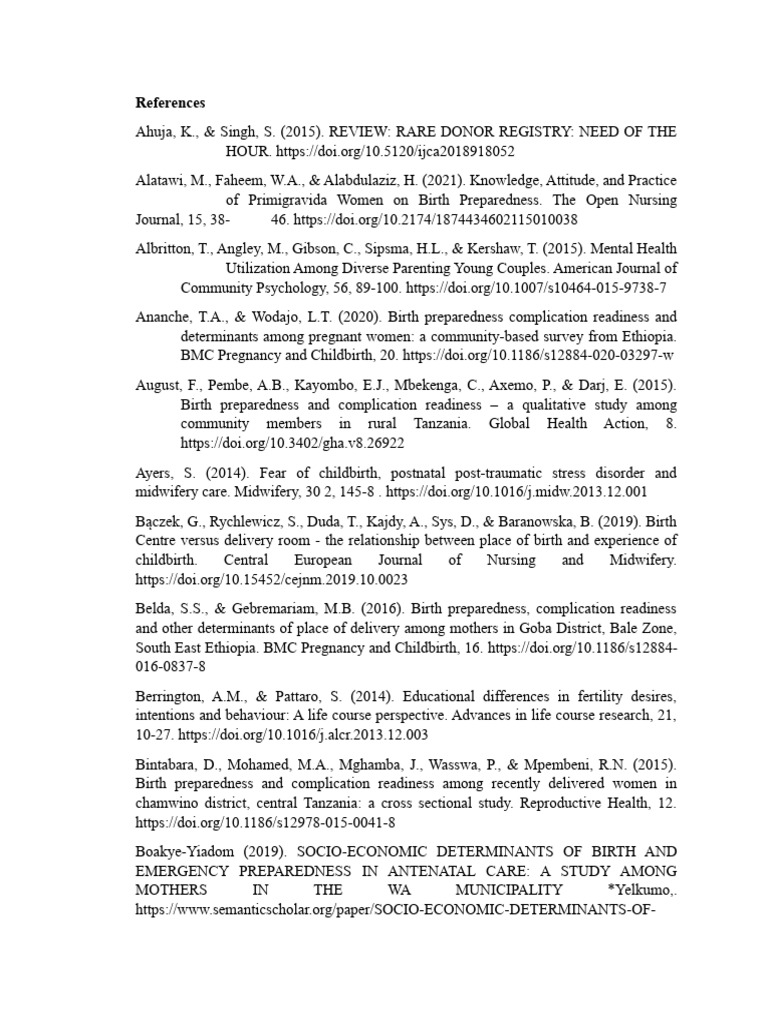 References | PDF | Childbirth | Pregnancy