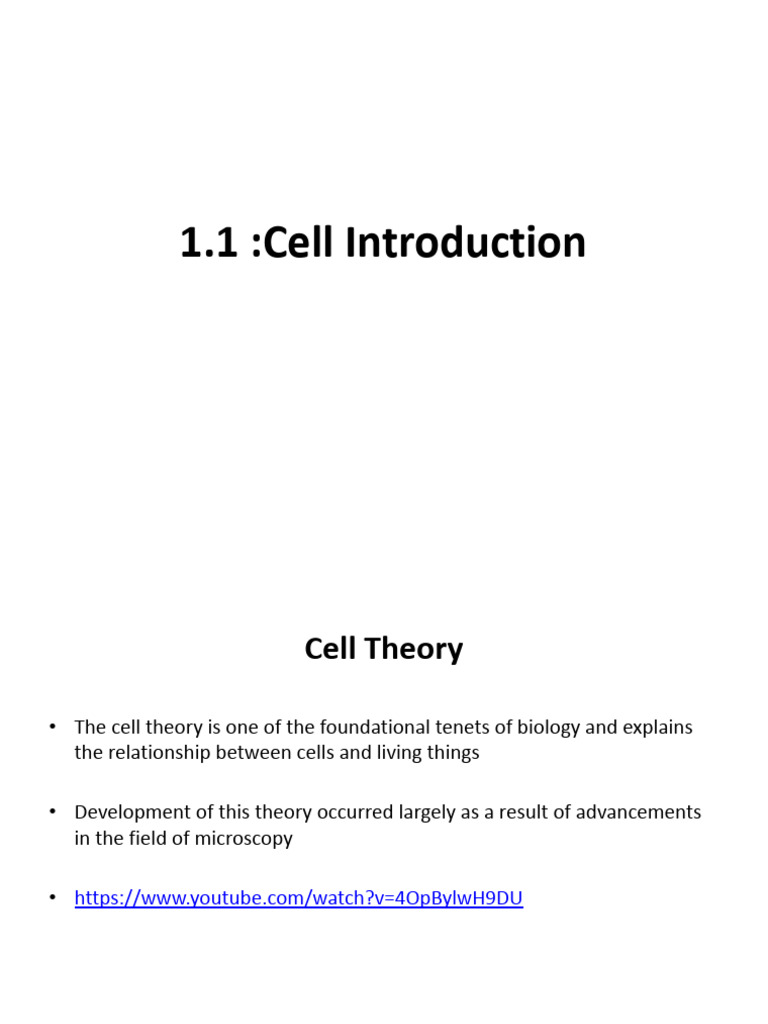 Ib-Bio1.1 - Cell Introduction | PDF | Cell Potency | Stem Cell