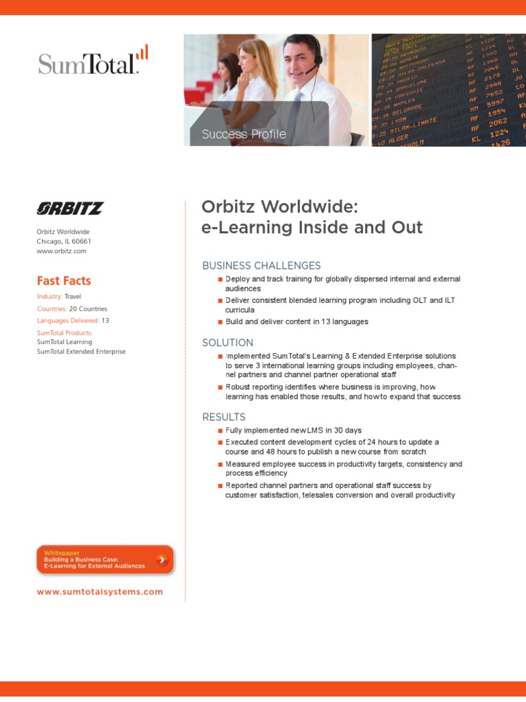 Orbitz Case Study: E-Learning Inside and Out | PDF | Educational Technology | Business