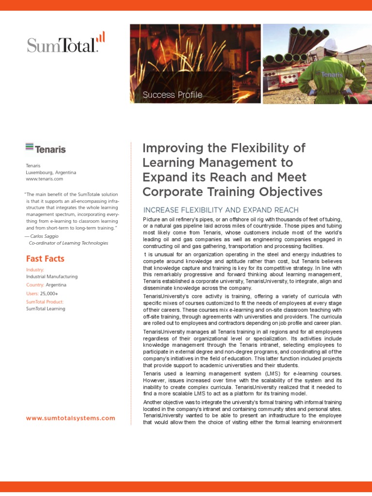 Tenaris University Case Study: Improving The Flexibility of Learning ...