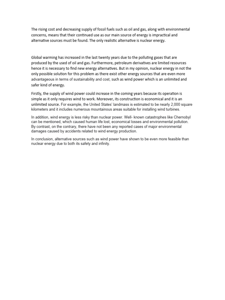 Alternatives to Fossil Fuels: Wind Power | PDF