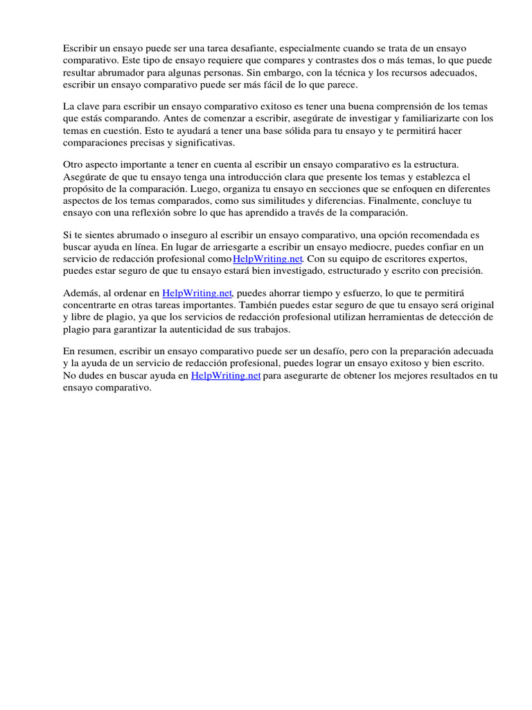 Cómo Escribir Un Ensayo Comparativo | PDF | Scribd | You Tube