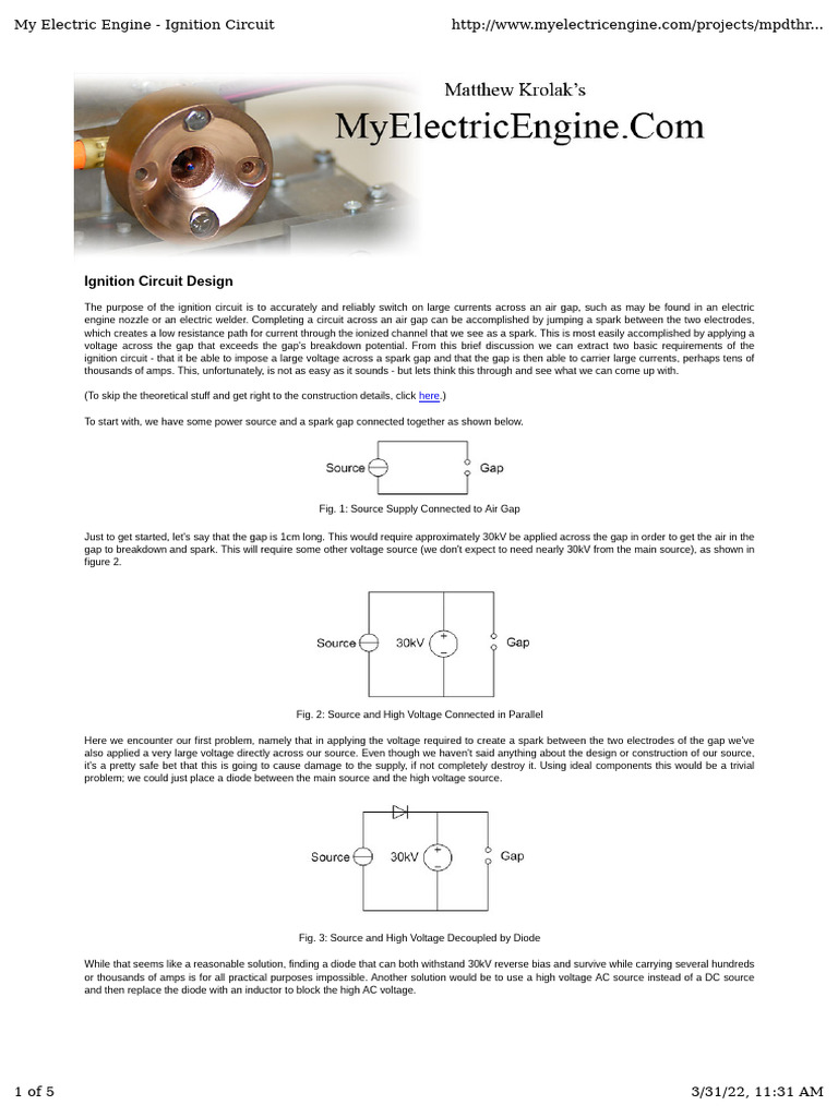 Arc Ignition Circuit | PDF | Transformer | Electrical Network
