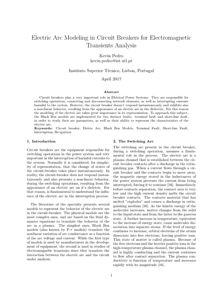 electric-arc-modeling | PDF | Electric Arc | Plasma (Physics)