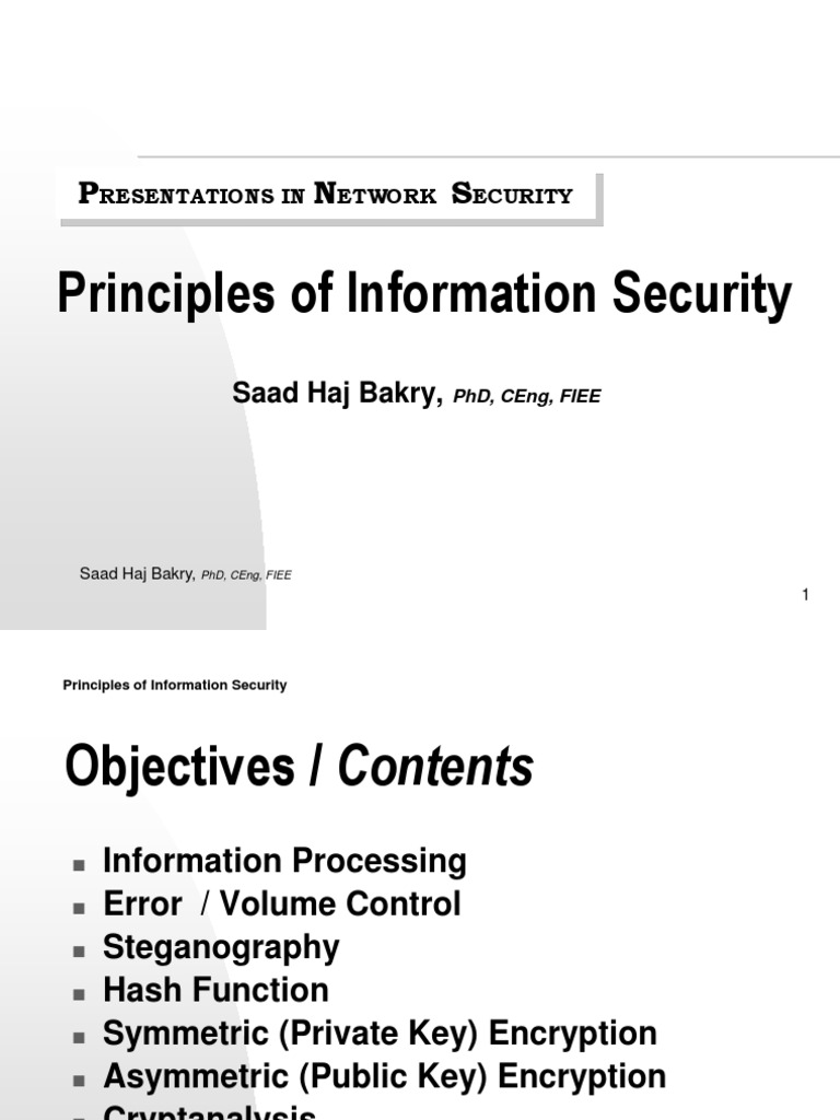 Principles of Information Security | PDF | Cryptography | Public Key ...