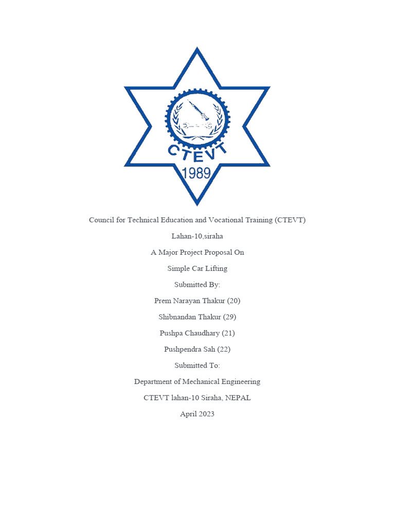 Proposal Simple Car Lifting | PDF | Elevator | Car