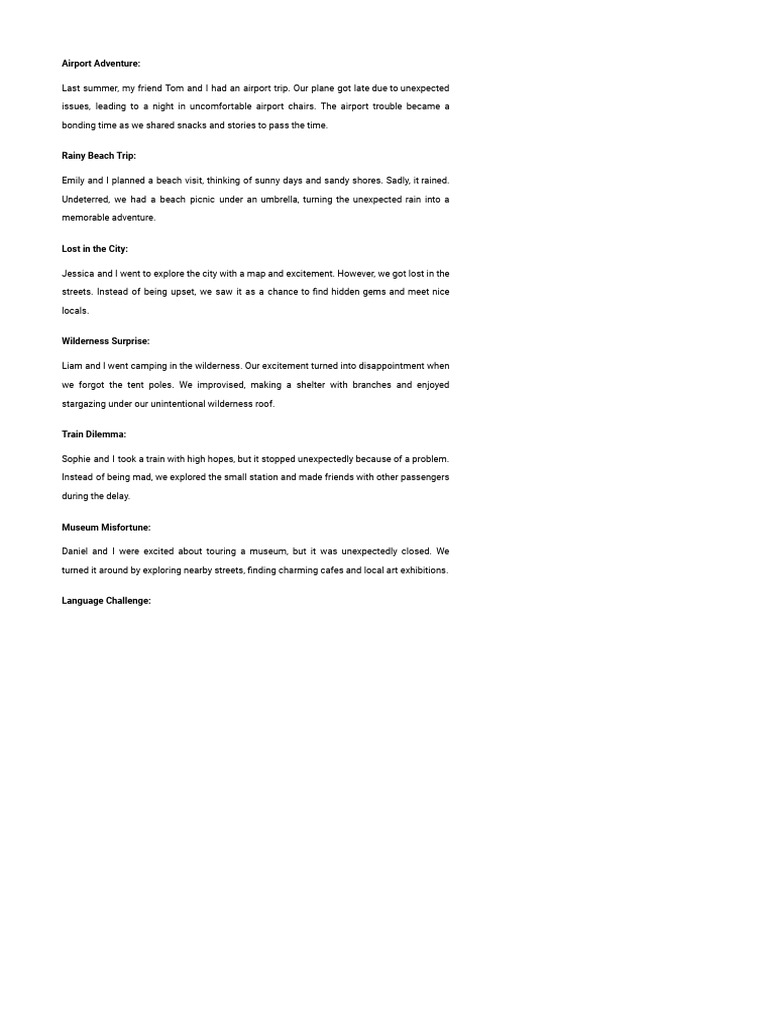 Adventure in Unexpected Moments | PDF | Linguistics | Linguistic Morphology