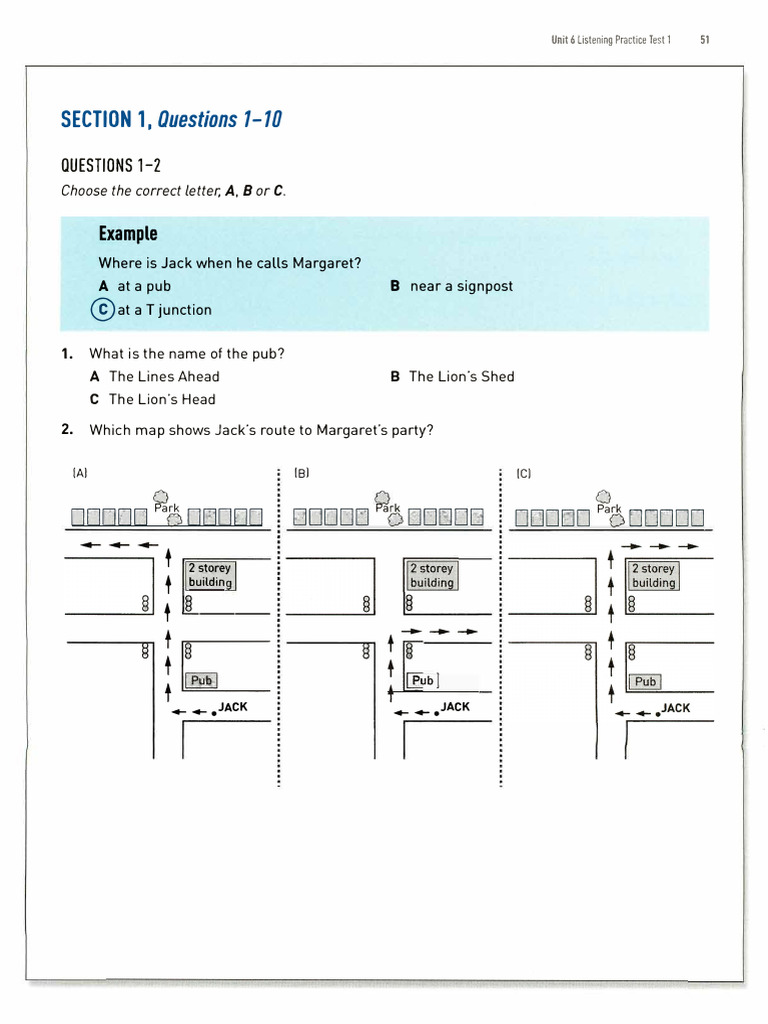 Listening Test Practice - Part 1 | PDF