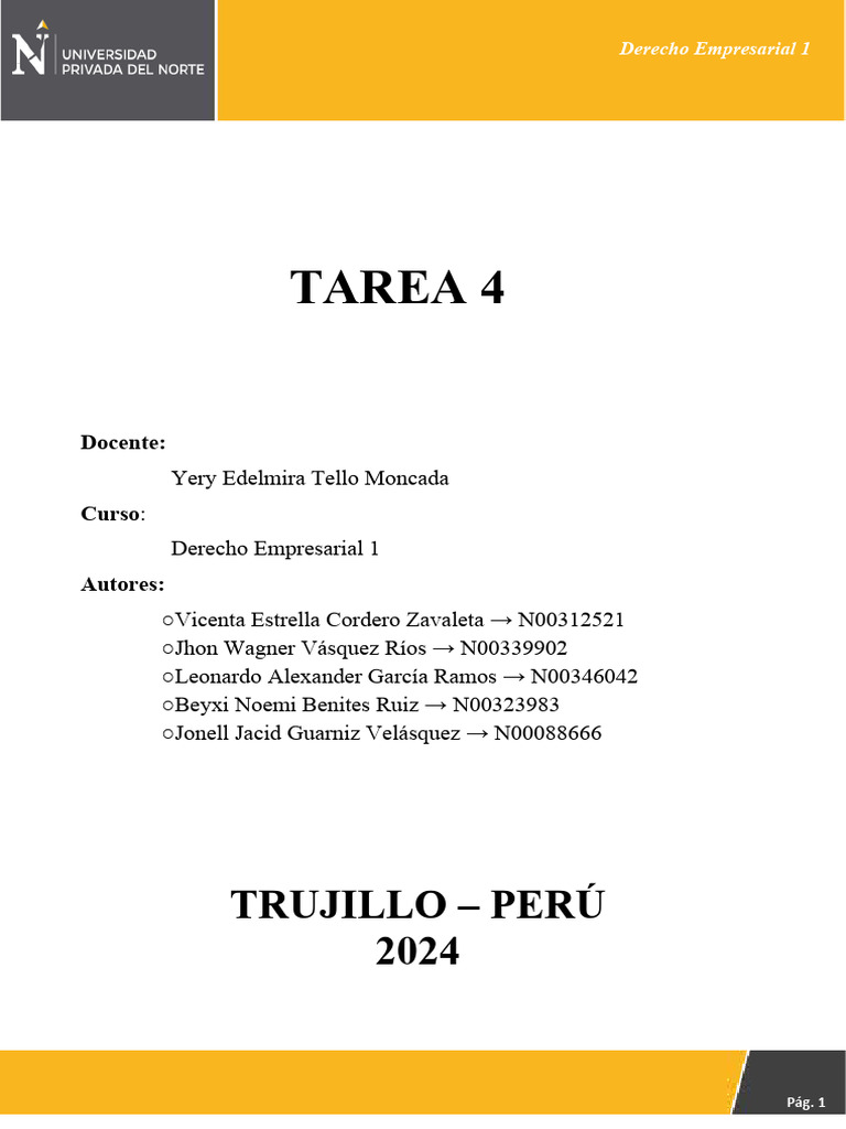 Tarea - D. Empresarial 4 | PDF