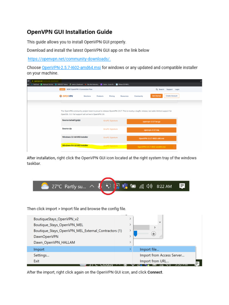 How To - OpenVPN GUI Installation Guide | PDF