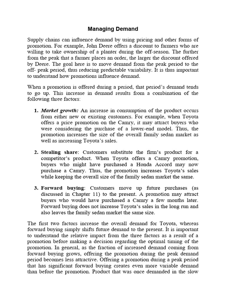 Managing Demand | PDF | Demand | Toyota