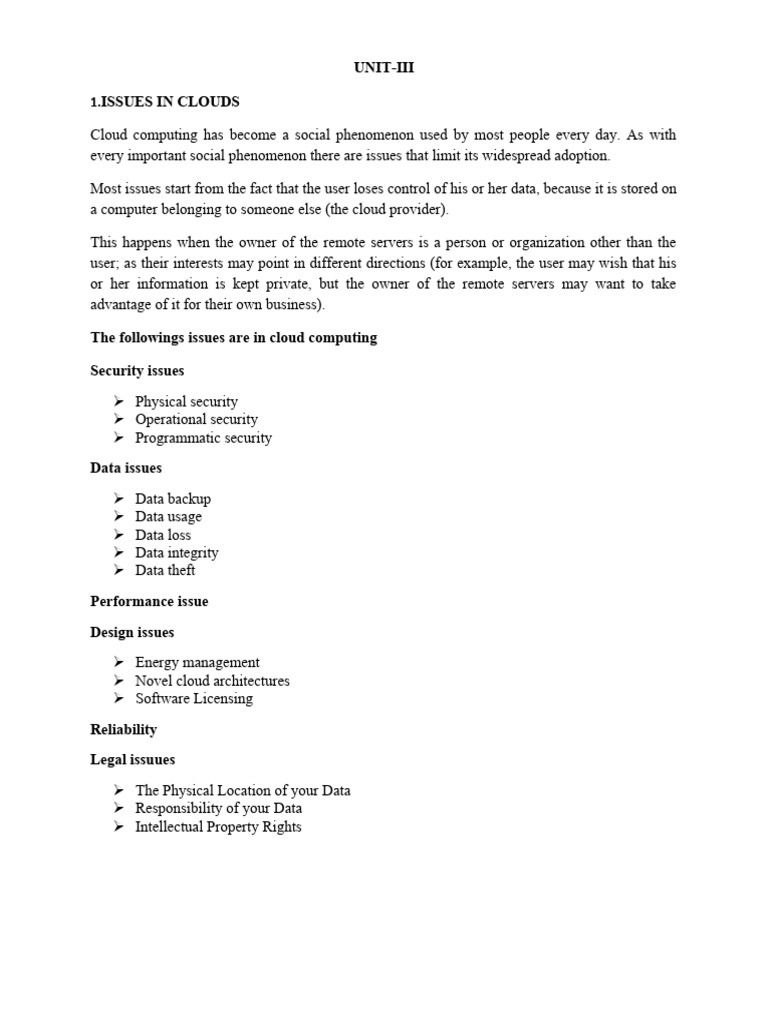 UNIT III Cloud Computing AU | PDF | Cloud Computing | Security