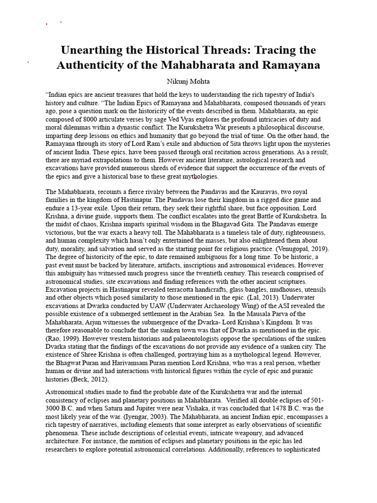 The Indian Epics of Ramayana and Mahabharata | PDF | Ramayana | Rama