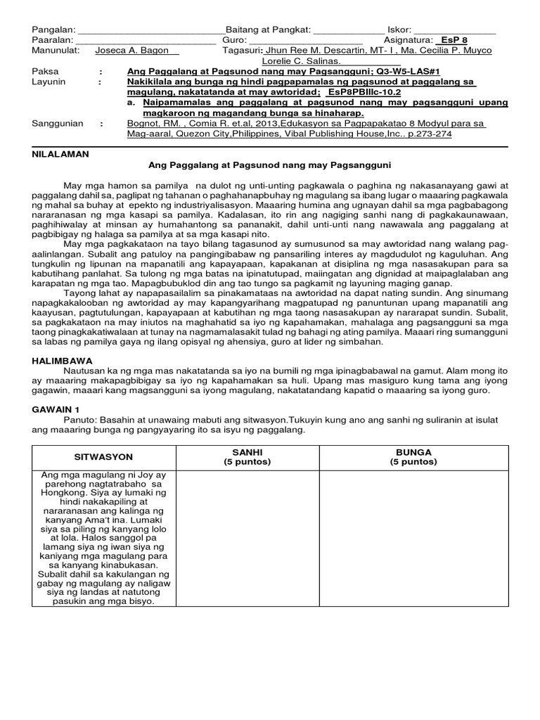 Esp8 Quarter 3 Week 5 Las 1 Pdf