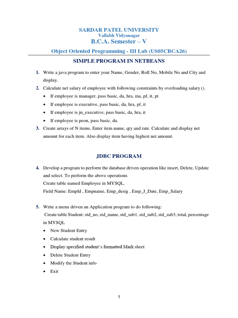 Adv JAVA Practical List | PDF | Thread (Computing) | Java (Programming ... Adv JAVA Practical List | PDF | Thread (Computing) | Java (Programming ...