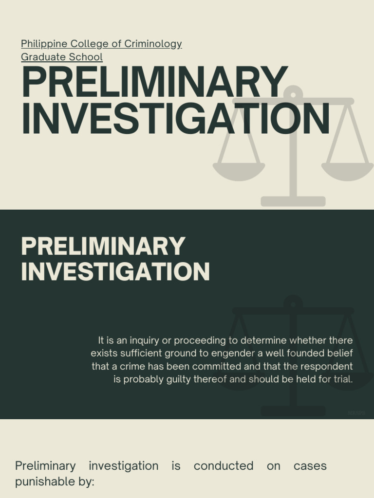 Preliminary Investigation | PDF | Prosecutor | Probable Cause