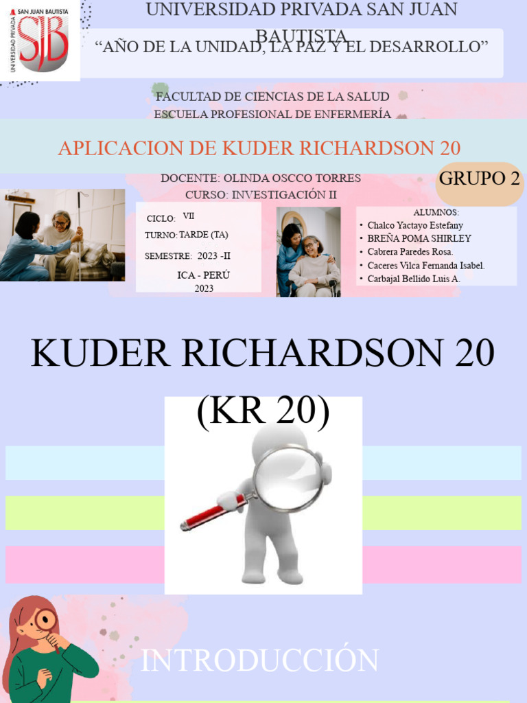 Kuder Richardson 20 Grupo 2 | PDF | Alfa de Cronbach | Investigación de ...