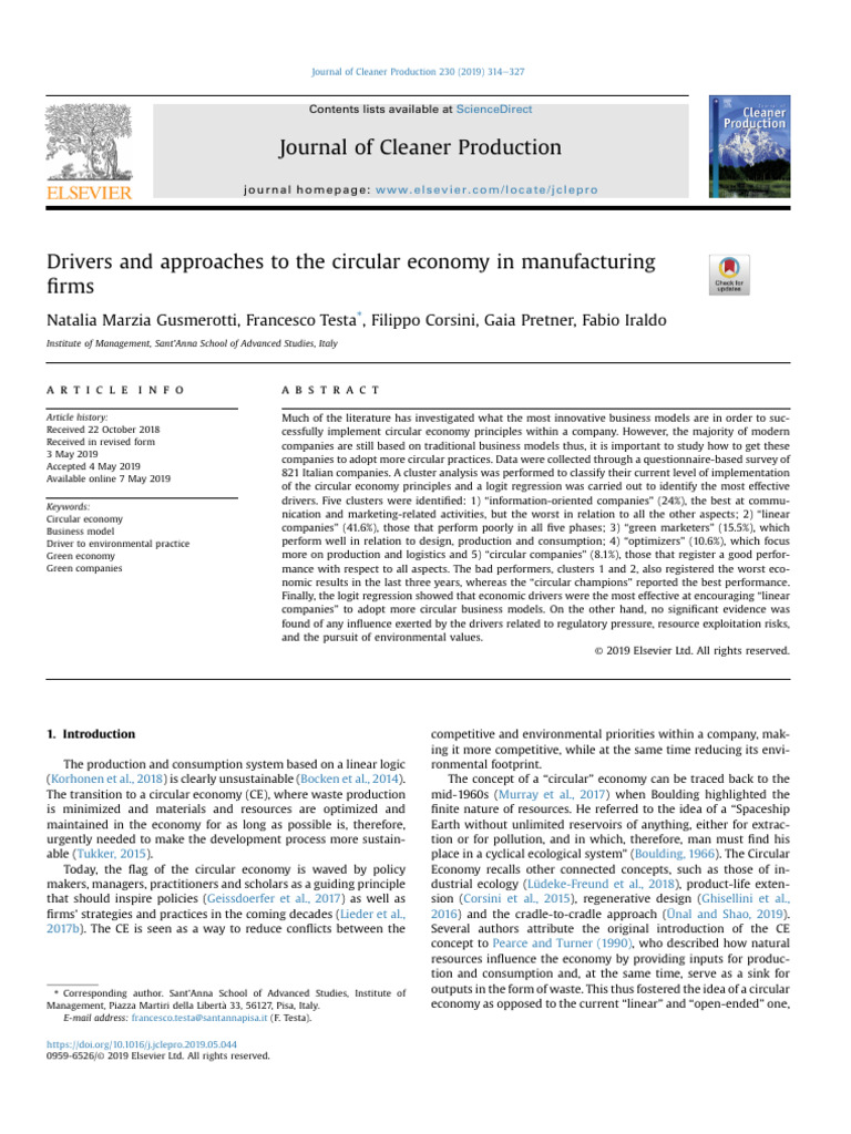 Circular Economy in Manufacturing | PDF | Business Model | Economies