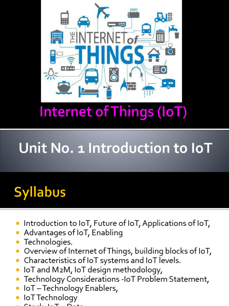 Unit No. 1 Introduction To IoT | PDF | Internet Of Things | Computer Network