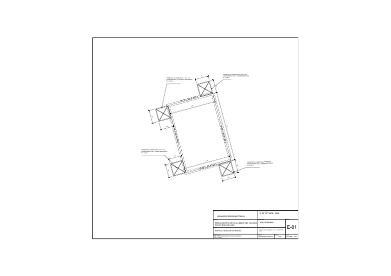 PLANO DE ESTRUCTURA ESTRADO COLEGIO SANTA ROSA-Model | PDF