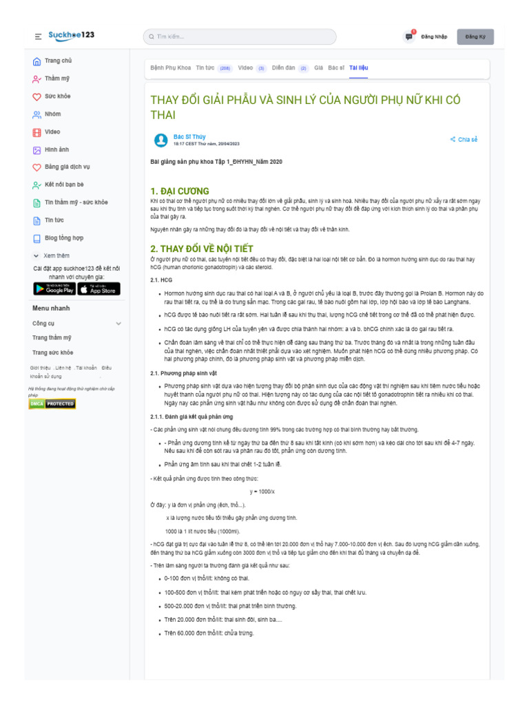 Suckhoe123 VN Suc Khoe Thay Doi Giai Phau Va Sinh Ly Cua Nguoi Phu Nu Khi Co Thai 9500 HTML | PDF