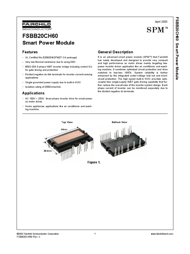 FSBB20CH60: Smart Power Module | PDF | Power Inverter | Alternating Current