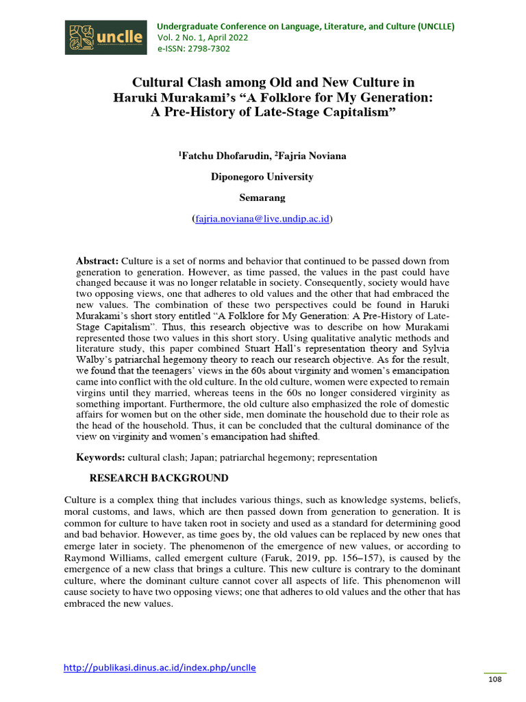 Cultural Clash Among Old and New Culture | PDF | Patriarchy | Virginity