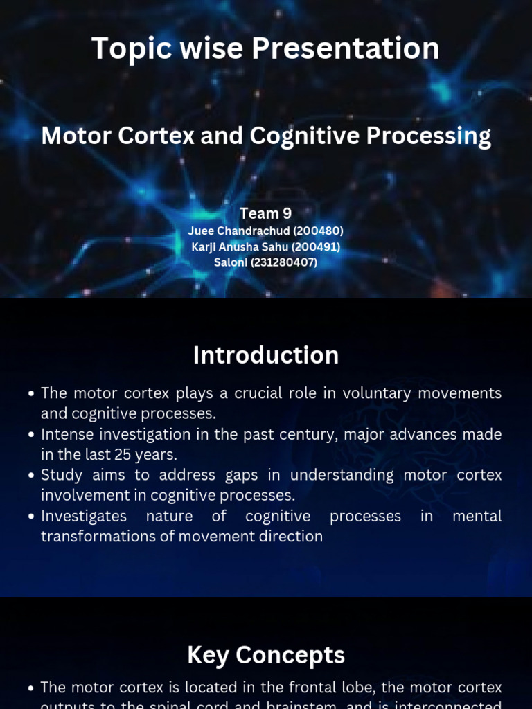 Motor Cortex Role in Cognitive Processing | PDF | Cerebral Cortex ...