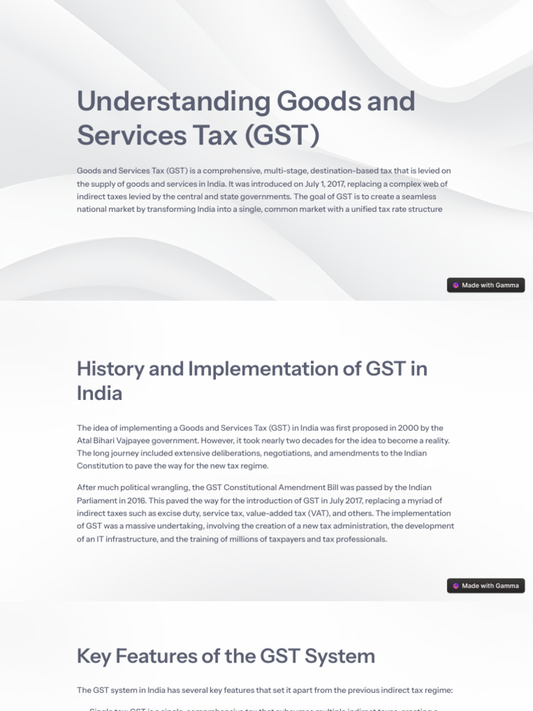 Understanding Goods and Services Tax GST | PDF | Taxes | Government ...